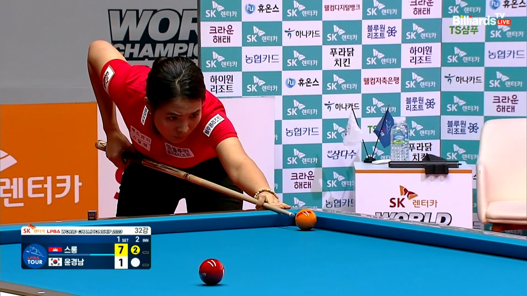 다음스포츠 | 뒤돌리기 성공하며 2이닝만에 8득점하는 스롱[SK렌터카 LPBA 월드챔피언십 2023]