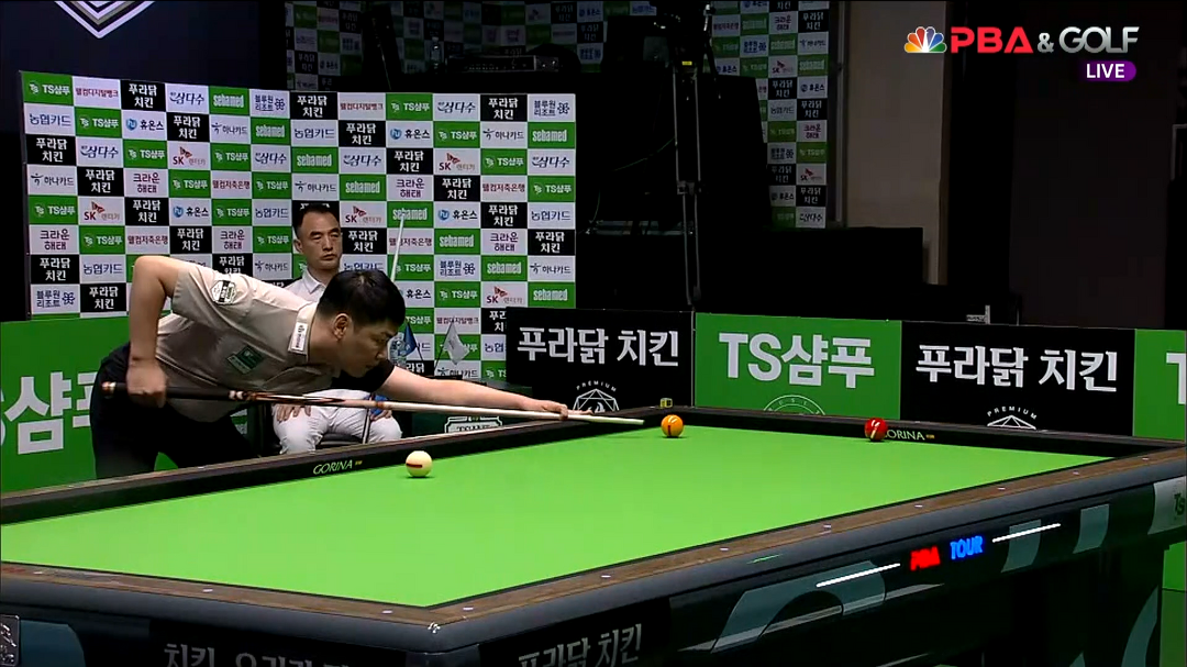 원뱅크 걸어치기 이후 6득점하며 역전에 성공하는 이상대[TS샴푸·푸라닭 PBA 챔피언십 2022] | 다음스포츠