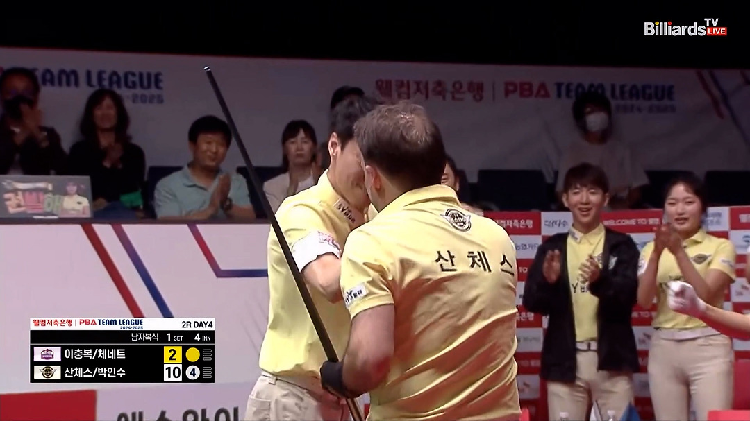 다음스포츠 | 호흡이 척척 맞는 박인수와 산체스!!가볍게 1세트 승리[웰컴저축은행 PBA 팀리그 2R]