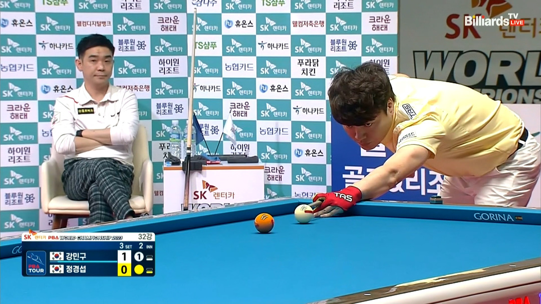 다음스포츠 | 강민구 vs 정경섭 32강 3세트 HL[SK렌터카 PBA 월드챔피언십 2023]