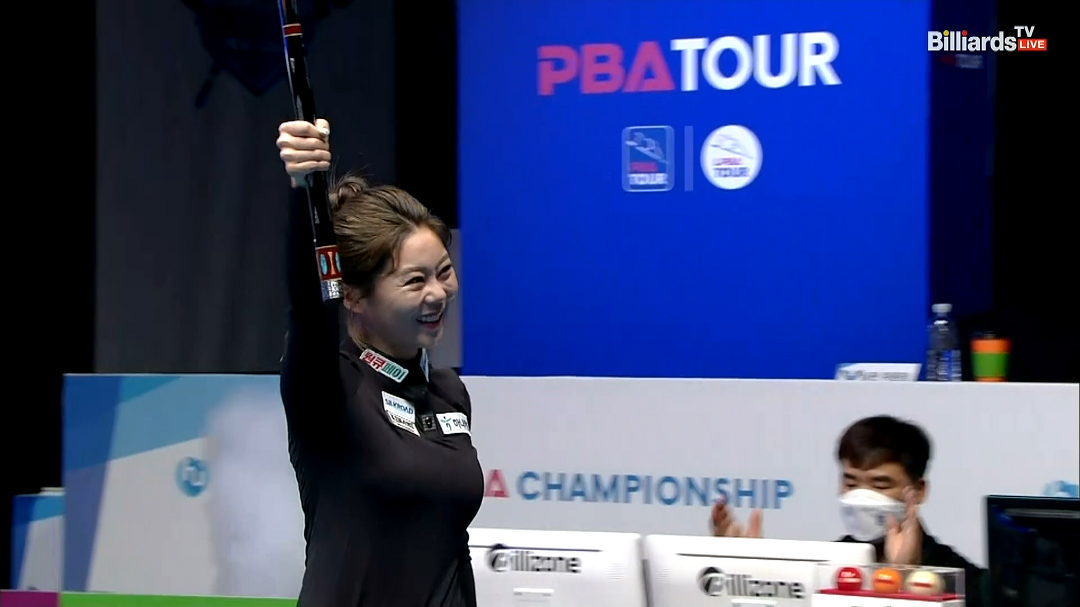 다음스포츠 | 깔끔하게 2득점 마무리하며 챔피언의 자리에 올라서는 김가영![휴온스 LPBA 챔피언십 2022]