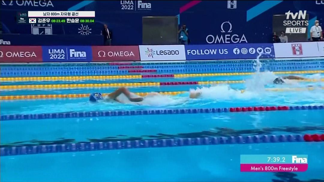 다음스포츠 | [남자 800m 자유형 결선] '해설진도 감탄' 마지막 100m 대역전 레이스로 금메달을 따낸 베니토