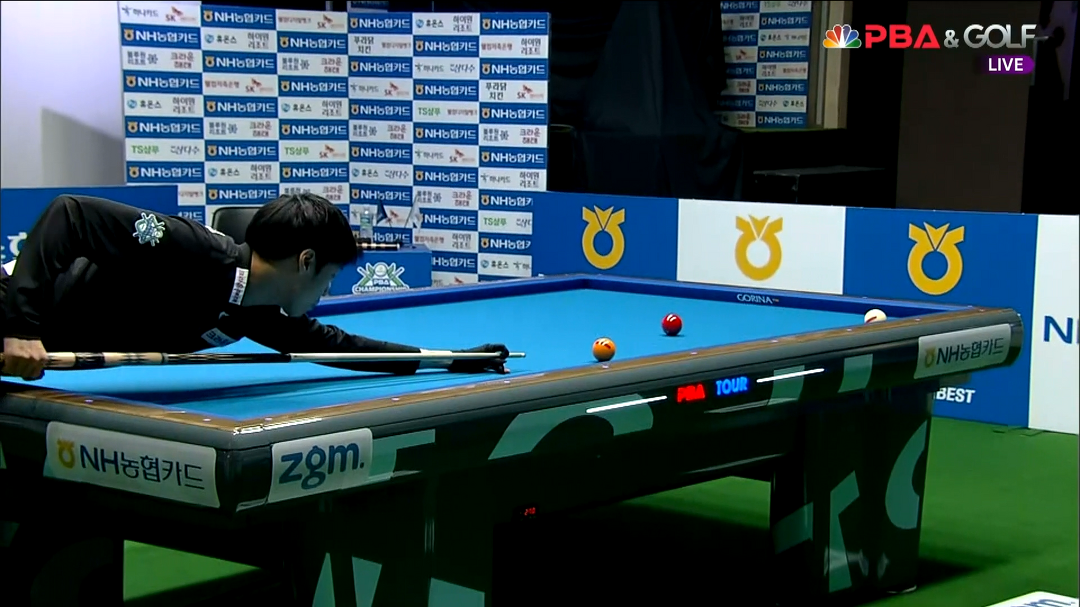 다음스포츠 | 1이닝 5점 하이런하며 기선제압에 성공하는 박인수[NH농협카드 PBA 챔피언십 22-23]