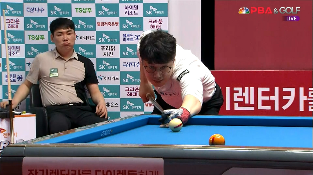 다음스포츠 | 포지션 플레이하며 5점 하이런으로 역전에 성공하는 오성욱[SK렌터카 PBA 월드챔피언십 2023]