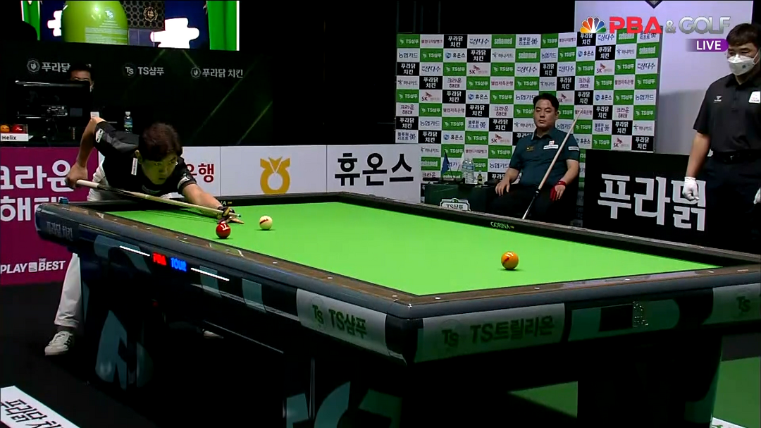 좋은 컨디션으로 7점 하이런하며 쾌조의 출발을 하는 김재근[TS샴푸·푸라닭 PBA 챔피언십 2022] | 다음스포츠