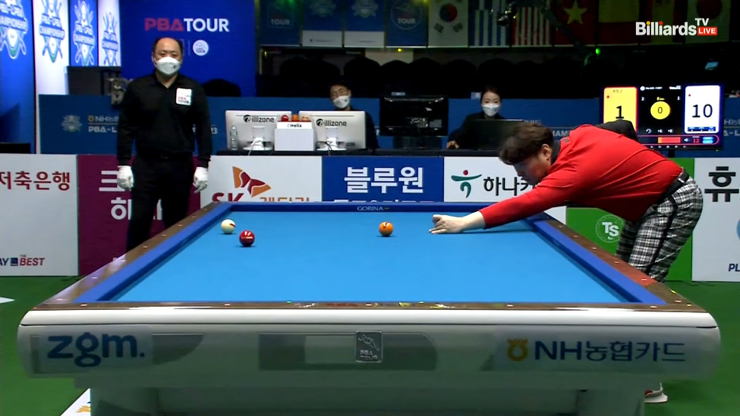 4세트 7연속득점하며 응우옌을 강하게 압박하는 박정근[NH농협카드 PBA 챔피언십 22-23] | 다음스포츠