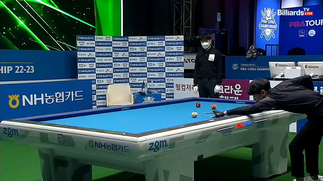 연속 뱅크샷 몰아치며 4세트 승기를 잡아가는 임성균[NH농협카드 PBA 챔피언십 22-23] | 다음스포츠