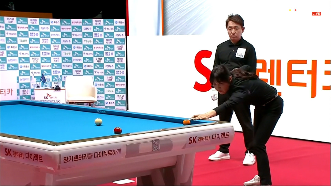 2연속 넣어치기 뱅크샷 성공하며 동점 만드는 박지현[SK렌터카 LPBA 월드챔피언십 2023] | 다음스포츠