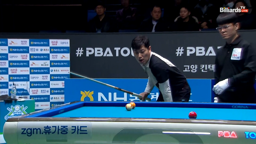 다음스포츠 | 행운의 여신이 미소를 지어주는 세트!! 1세트를 가져가는 노병찬![NH농협카드 PBA 챔피언십 23-24]