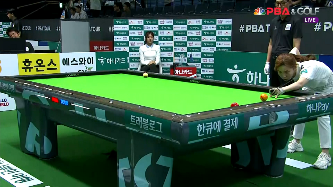 다음스포츠 | 5점 하이런으로 역전하며 2세트 승기를 잡는 김진아![하나카드 LPBA 챔피언십 23-24]