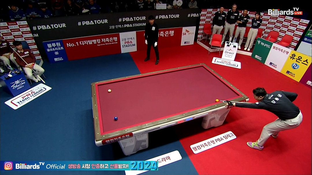 다음스포츠 | 2뱅크샷의 각도를 완벽하게 만들어내는 강동궁[웰컴저축은행 PBA 팀리그 23-24 5R]