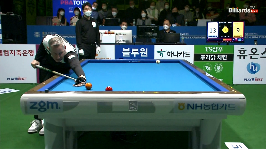 다음스포츠 | 7점 하이런으로 반격에 나서며 쿠드롱을 매섭게 추격하는 레펜스[NH농협카드 PBA 챔피언십 22-23]