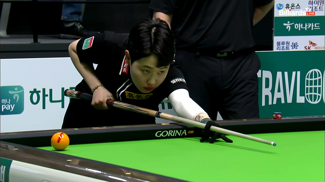 다음스포츠 | 연속 뒤돌리기 성공하며 5점 하이런으로 1세트 승리하는 김세연[하나카드 LPBA 챔피언십 23-24]