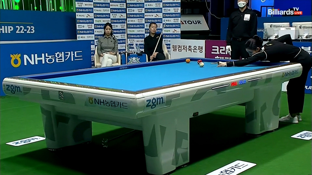 5득점 하이런하며 후반에서 김가영에 1위를 탈환하는 이우경[NH농협카드 LPBA 챔피언십 22-23] | 다음스포츠