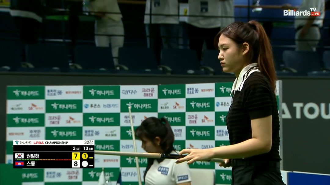 다음스포츠 | 대이변!!과감한 공격으로 3세트 스롱에 역전승하는 권발해[하나카드 LPBA 챔피언십 23-24]
