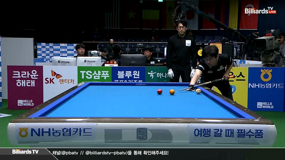 다음스포츠 | 자연스럽게 하이런을 만들며 3세트도 강동궁에 앞서는 김현우[NH농협카드 PBA 챔피언십 23-24]