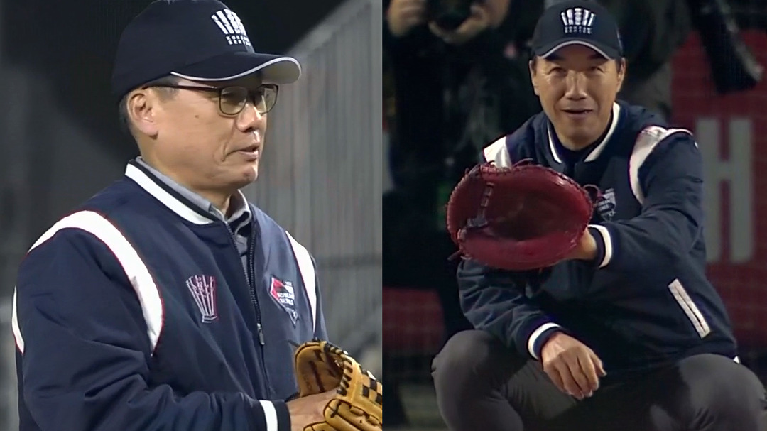 다음스포츠 | '1994 LG 우승의 주역' 김용수-김동수의 시구 및 시포