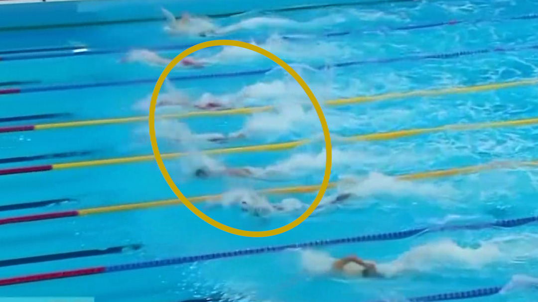 [남자 50m 자유형 준결선 2조] '5명이 같은 선상에!' 간발의 차로 1위로 들어온 리베이로 | 다음스포츠