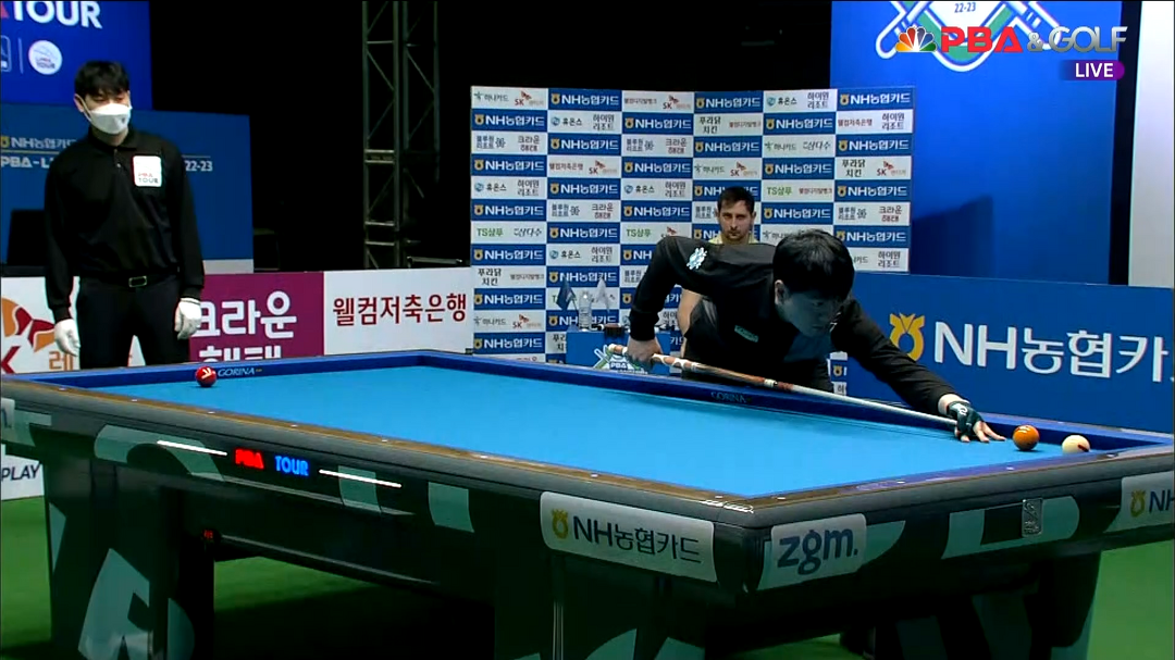 마르티네스를 상대로 6점 하이런하며 앞서나가는 강상구[NH농협카드 PBA 챔피언십 22-23] | 다음스포츠